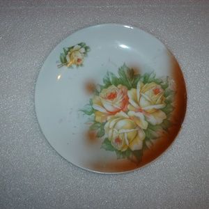 Accents | Vintage Handpainted Yellow Roses Porcelain Plate | Poshmark